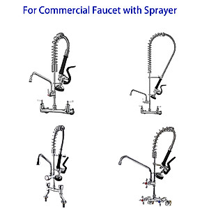 Pre Rinse Sprayer Sink Sprayer Replacement Spray Valve for Commercial Sink Faucet Polished High Pressured, Black