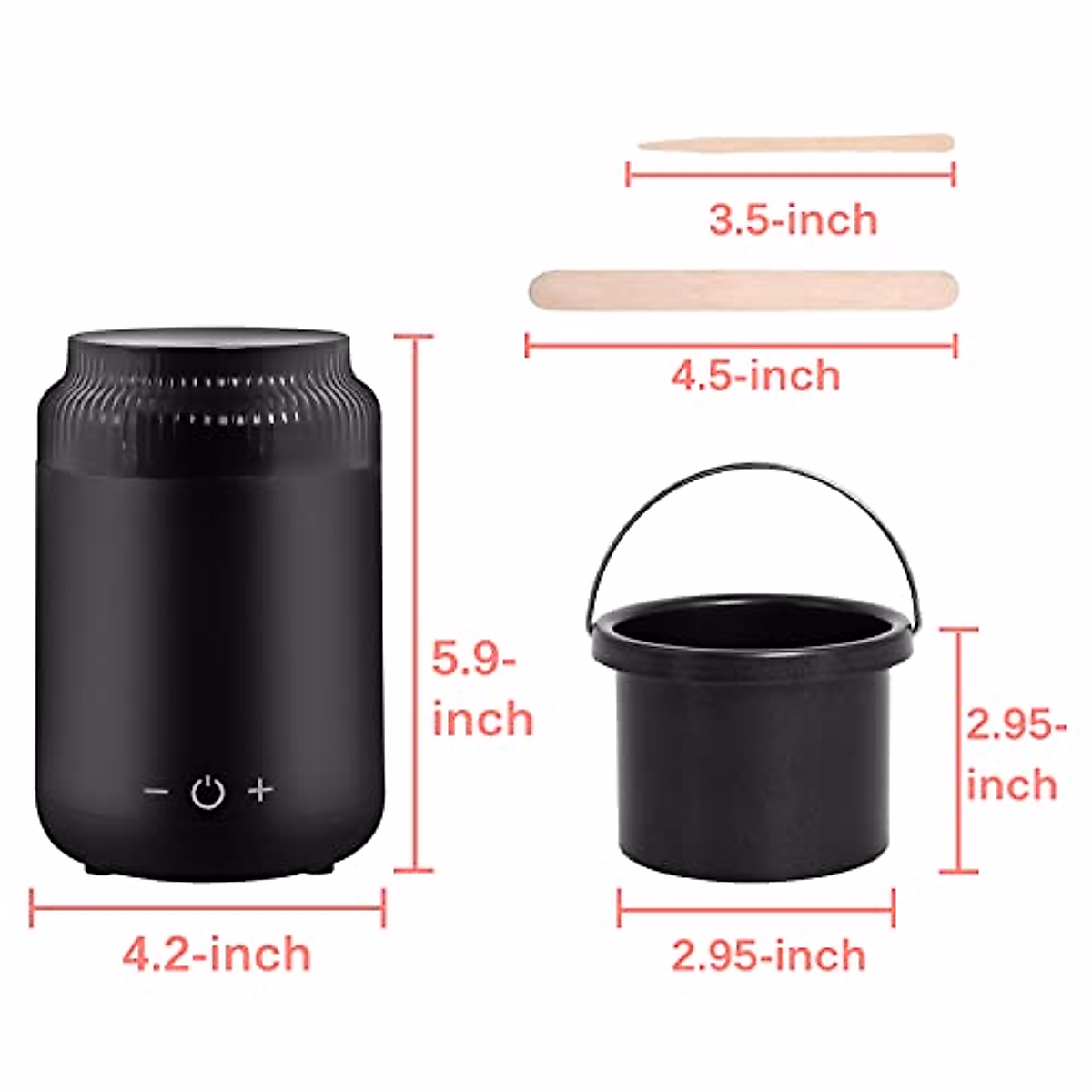 Podoy Mini Wax Pot Warmer for Hair Removal, Small Portable Travel Wax Melt Heater Machine Digital Display for SPA Salon Brow Body Nose Upper Lip Hair Waxing with 100 Wax Sticks