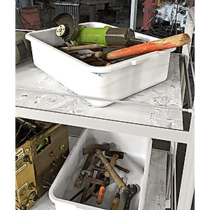 5-Pack Commercial Bus Tubs Box/Tote Box, White Plastic Storage Bin with Handles/Wash Basin Tub (8 Liter)