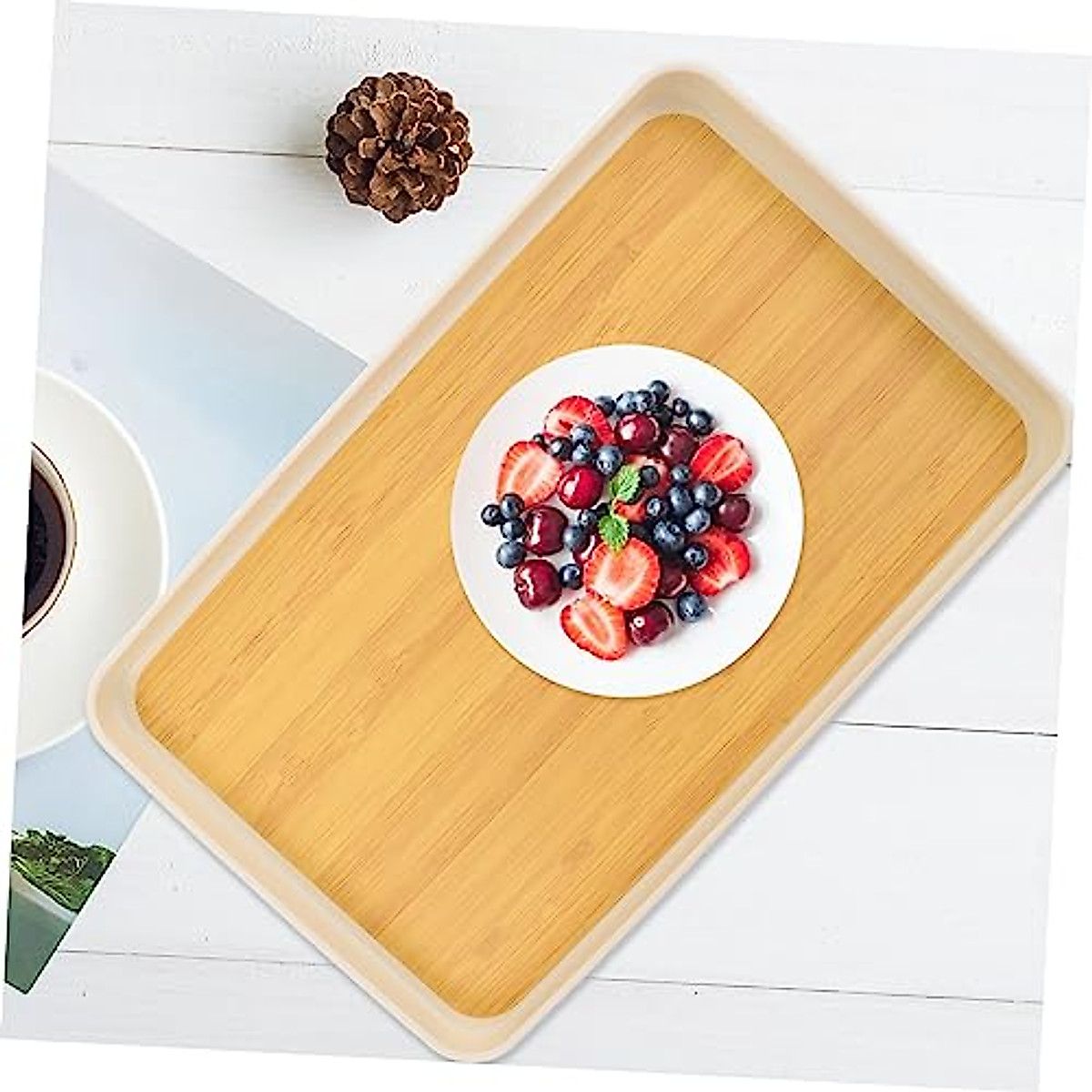 BESTOYARD 2pcs Dessert Plate Desktop Accessories Vanity Trays Garnish Tray Decorative Serving Trays Breakfast in Bed Tray Candle Plates pp Gathering Fruit Plate Household Coffee Tray Make up