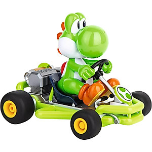 Carrera 200988 RC Official Licensed Mario Kart Pipe Kart Yoshi 1:18 Scale 2.4 GHz Remote Radio Control Car with Rechargeable LiFePO4 Battery - Kids Toys Boys/Girls