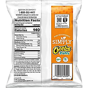 Simply Variety Pack, Cheetos White Cheddar Puffs & Crunchy, 0.875 Ounce (Pack of 36)