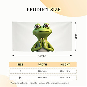 The funny frog doing yoga Printed Banners Personalized Party Banner Photo Text Background Banner Wall Banner for Halloween Party Home Decorations or Backdrops