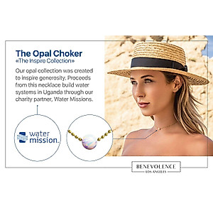 Benevolence LA Gold Choker Necklace, 14k Gold Dipped Opal Necklace, Dainty Beaded Necklace for Women, Gifts for Mom, Delicate Short Necklace, Designed in California, Gift for Her