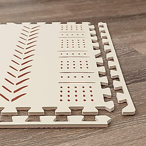 CHILDLIKE BEHAVIOR Baby Play Mat - Play Pen Tummy Time Mat & Crawling Mat Foam Play Mat for Baby with Interlocking Floor Tiles 72x48 Inches Puzzle - Baby Floor Mat Infants & Toddlers (X-Large, Beige)