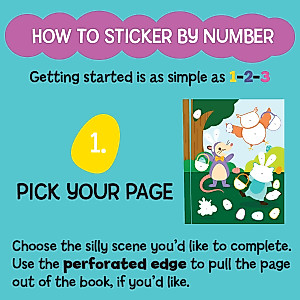 Funny Easter Bunny - My Very First Sticker by Number Activity Book for Kids, Includes Pull-Out Pages and 300 Stickers, Toddlers and Kids