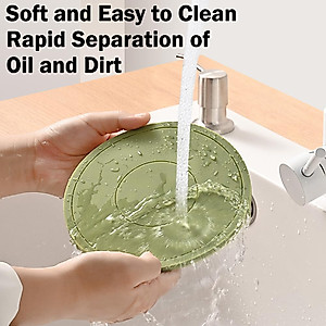 H&W 6Pcs Thickened Pot Holders, Silicone Trivets, Non-Slip Heat Resistant Pads, with 1 Gold Triangle Holder, for Kitchen Hot Pots and Pans(6 Colors)