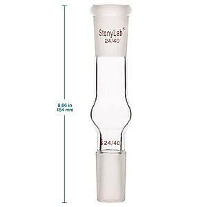 stonylab Glass Straight Drying Tube, Borosilicate Glass Drying Tube Adapter with 24/40 Standard Taper Joints for Laboratory Lab Supply