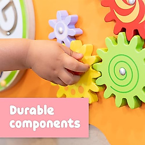 SPARK & WOW Bear Activity Wall Panel - Ages 18m+ - Montessori Sensory Wall Toy - 4 Activities - Busy Board - Toddler Room Décor