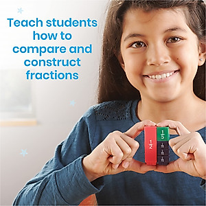 hand2mind Rainbow Fraction Tower Cubes, Montessori Math Materials, Fraction Manipulatives, Unit Fraction, Fraction Cubes, Math Manipulatives for Elementary School, Homeschool Supplies (Set of 51)