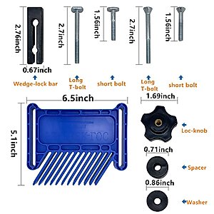 Featherboard Woodworking Tools, Safety Device Stackable Featherboard for Table Saws, Router Tables & Band Saw with Miter Slots, Miter Track, T-Slots, T-Track(2 Pcs)