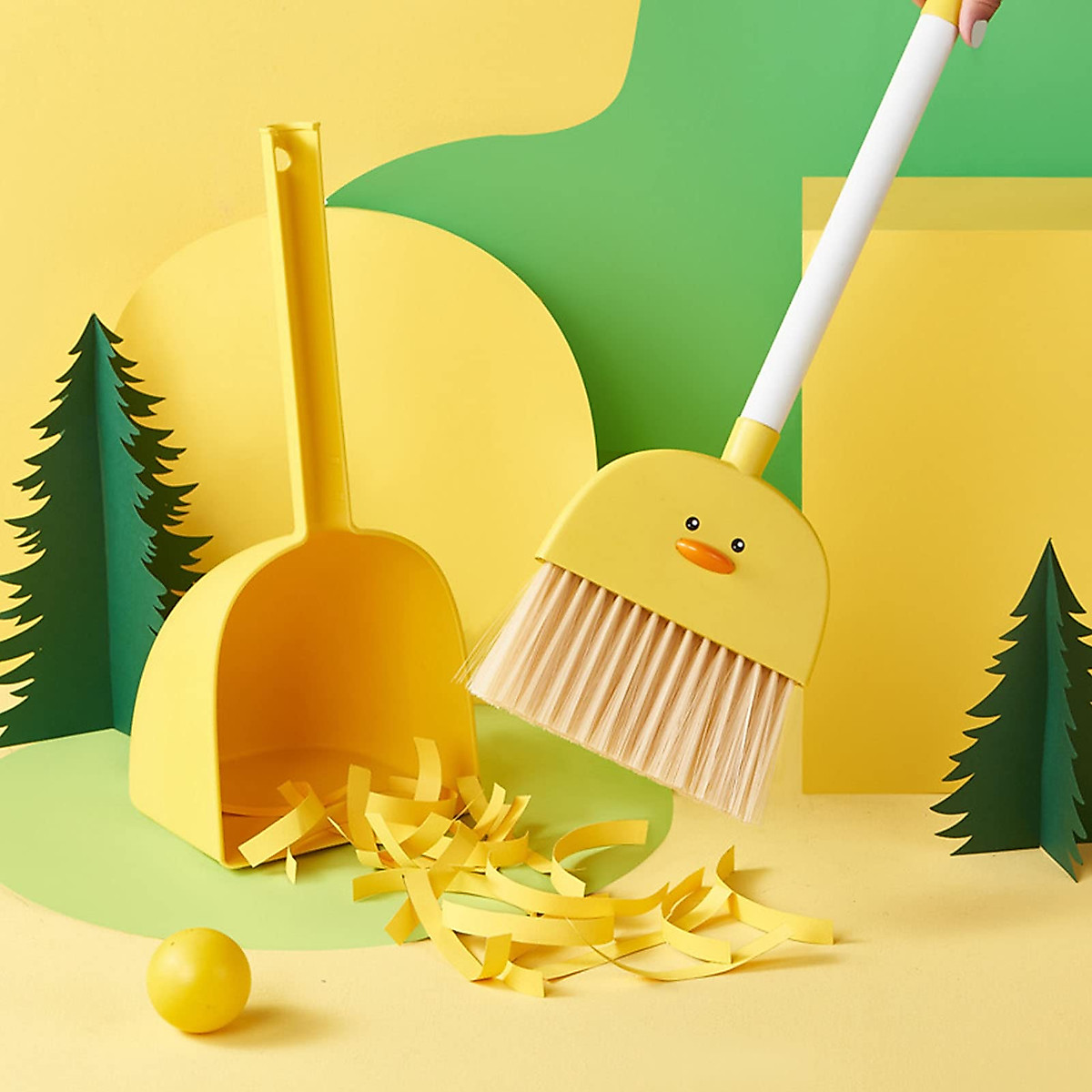 Kids Mini Broom Dustpan Set, Children's Cartoon Mini Broom Dustpan Set - Fun and Educational Cleaning Tool for Kids