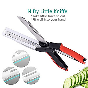 Food Cutter Choppers Meat Scissors Kitchen Shears,Quick Vegetable Slicer with Cutting Board Knife Kitchen Must Haves Chopping Scissors for Kitchen