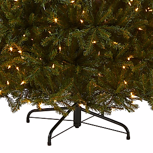 National Tree Company Pre-Lit Artificial Full Christmas Tree, Green, Dunhill Fir, Dual Color LED Lights, Includes PowerConnect and Stand, 6.5 Feet