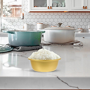 Kichvoe Korean Pot Korean Rice Wine Bowl: 4pcs Korean Rice Aluminum Bowls Korean Traditional Bowls Multi-function for Home Restaurant Food Pickle Golden 12cm Korean Stone Pot