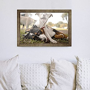 22x30 Frame Silver Real Wood Picture Frame Width 1.25 Inches | Interior Frame Depth 0.5 Inches | Diem Minimalist Photo Frame Complete with UV Acrylic, Foam Board Backing & Hanging Hardware