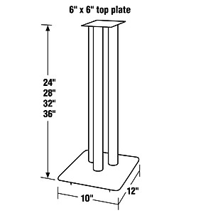 Pangea Audio LS300 All Steel Floor Standing Bookshelf Speaker Stands Pair (36 Inch)