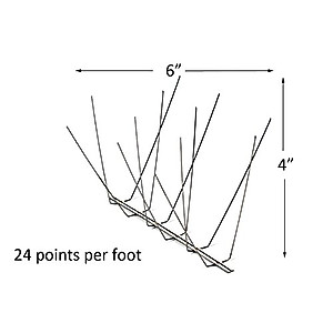 Nixalite Pigeon Spike Stainless Steel Bird Spikes (10 Ft, 5-2 Ft. Strips)