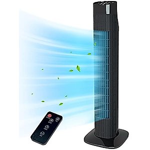 Uthfy Tower Fan with Remote, 31" Electric Tower Fan That Blow Cold Air, Quiet Cooling Fan & Oscillating Tower Fan with Remote, Electric Standing Tower Fan Floor Fan