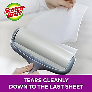 Scotch-Brite Pet Extra Sticky Large Surface Roller, Designed for Pet Hair, 60 Sheets