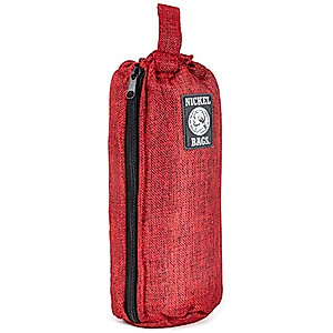 Nickel Bags Padded Drawstring Duffle Tube | Heavy Duty Duffle Bag with Protective Hemp Exterior for Glass Transportation (10 Inch, Red)