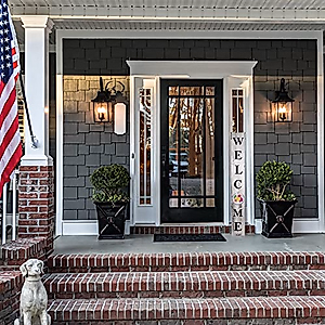 Farmhouse Welcome Sign For Seasonal Front Door Decoration - Double Sided 5 ft Tall Sign w/ 10 Elements Enhances Your Christmas Decor - Standing/Hanging Sign Adds The Perfect Touch To Your Porch