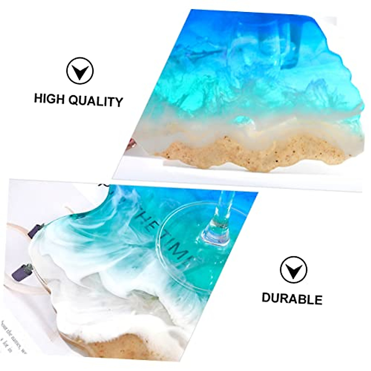 TEHAUX Tray Silicone Mold Resin Molds Resin Silicone Molds Snack Tray Resin Trinket Tray Resin Tray Molds Serving Tray DIY Manual Mold Silicone Plate Mould Handmade Mold Ashtray White Mix