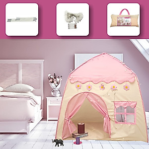 Kids Princess Tents for Girls Toys, Princess Castle Playhouse Tent, Indoor & Outdoor Toys Play Tent for 3+ Year Old Girls Kids Birthday Gift, Imaginative Games