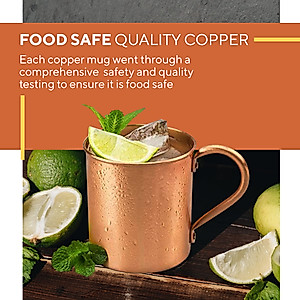 Moscow Mule Copper Mug by Solid Copper - Authentic Moscow Mule Mugs Unlined 16 oz