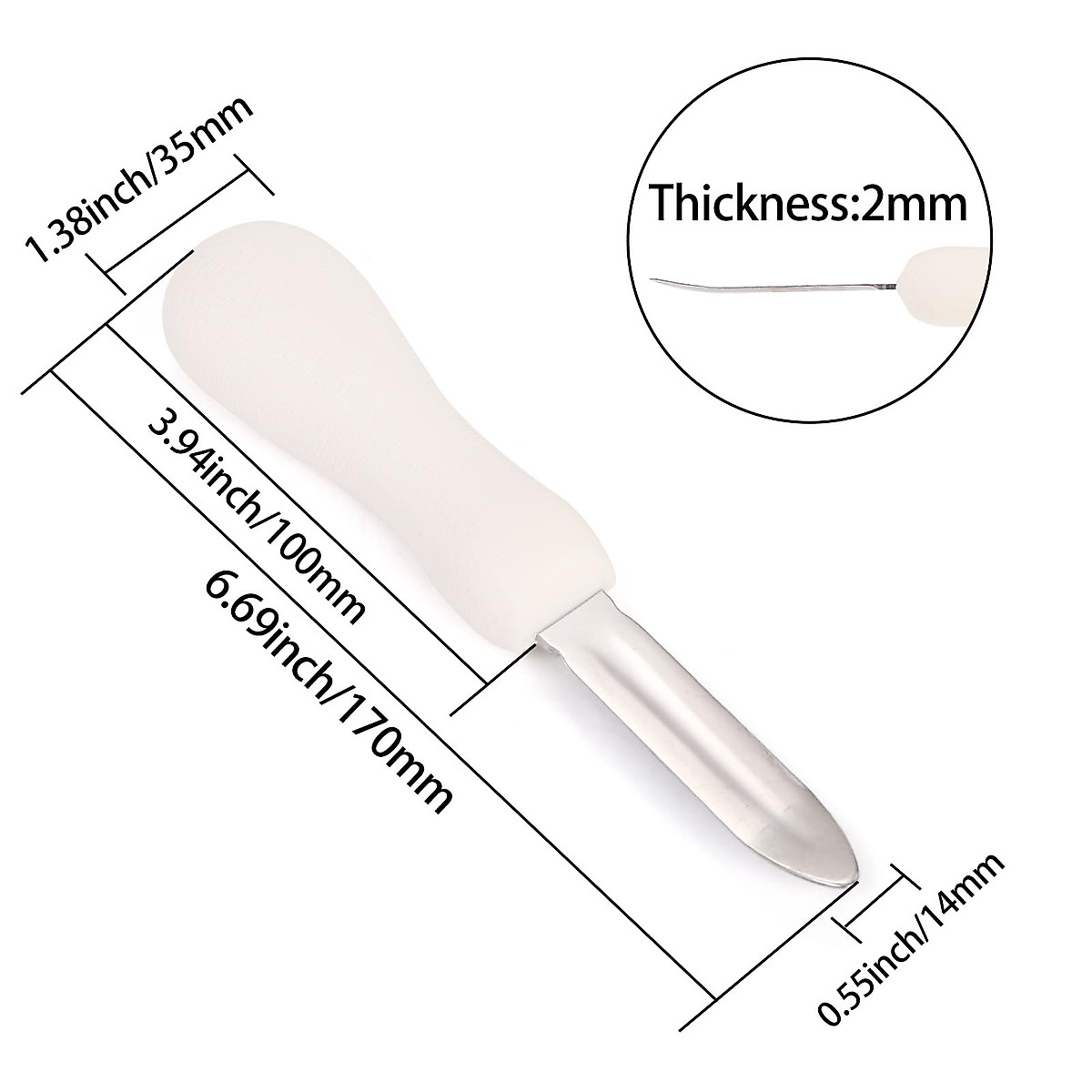 Fasmov 10 Pack Oyster Shucking Knife, Stainless Steel Oyster Knife Oyster Shucker Clam Knife, Oyster Knives Suitable for All Kinds of Shells and Oysters Shucking(White+ Black)