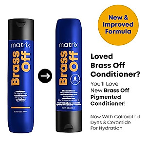 Matrix Brass Off Nourishing Leave In Conditioner | Tones brassiness | Repairs Dry, Damaged Hair | For Color Treated & Bleached Hair | Non-Color Depositing | Leave-In Salon Conditioner