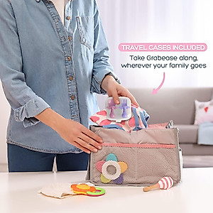 Grabease Baby Spoons Baby Led Weaning Supplies Toddler Forks Baby Feeding, BPA-Free & Phthalate-Free for Baby & Toddler, 2 Sets, Blush and Lavender