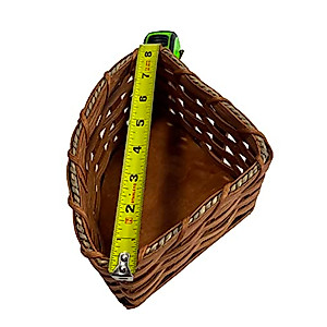 Amish Corner Storage Handmade Solid Oak Woven Wicker Basket (Small)