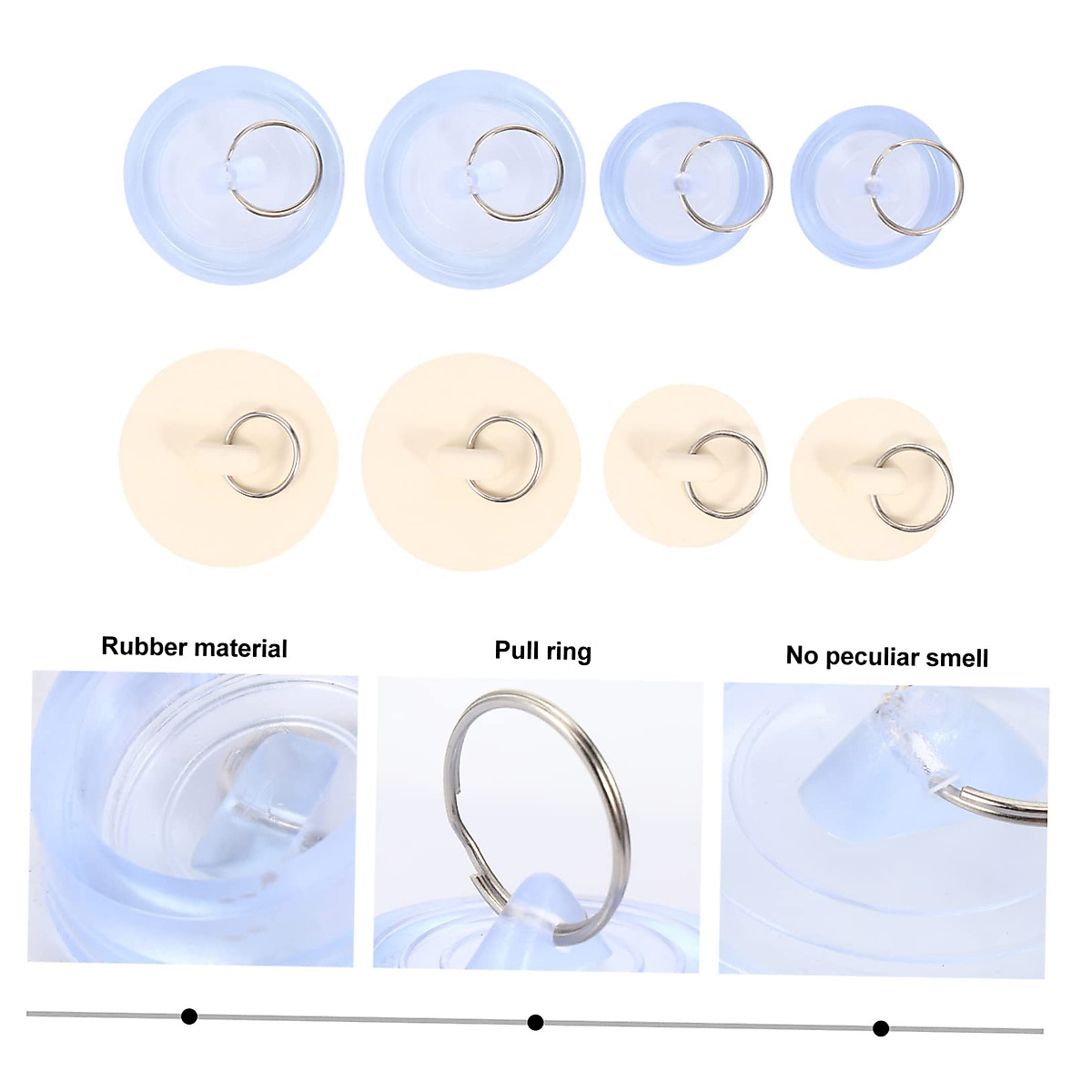 Amosfun 24 Pcs Sewer Plug Bathtub Stopper Plug Bathtub Drain Stopper Tub Drain Plug Universal Flat Suction Sink Stopper Kitchen Sink Stopper Durable Stopper Supplies Rubber