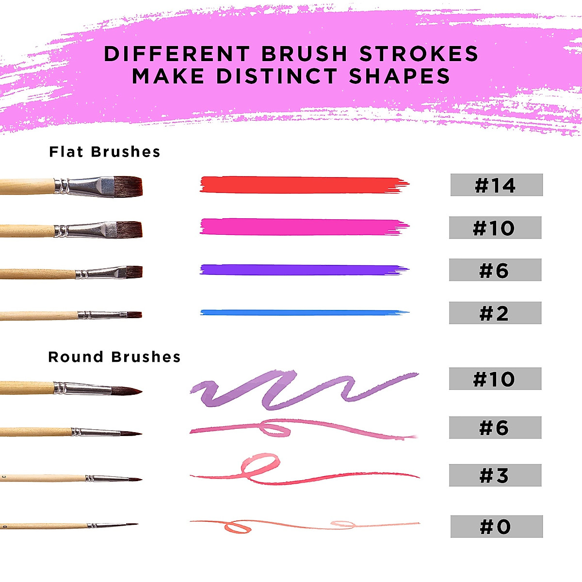OOKU 8PCS Paint Brush Set, Watercolor Paint Brushes for Kids Adults | Round Flat Paint Brushes for Acrylic Painting, Artist Paint Brushes | Nylon Bristles for Oil Gouache Acrylic Paint Brushes