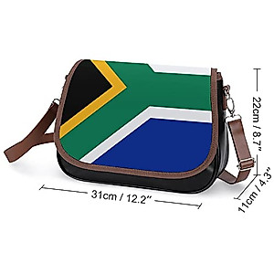 African Flag Women's Crossbody Bag Leather Shoulder Bag Handbag Portable Tote Purse for Office Travel