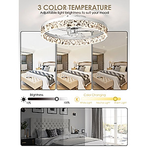 DAFOLOGIA Low Profile Ceiling Fans with Lights and Remote, Stylish 19.7 inches Dimmable Flush Mount Ceiling Fan, Enhancing Room Decor, Stepless Color Temperature Change, and 6 Speeds - White