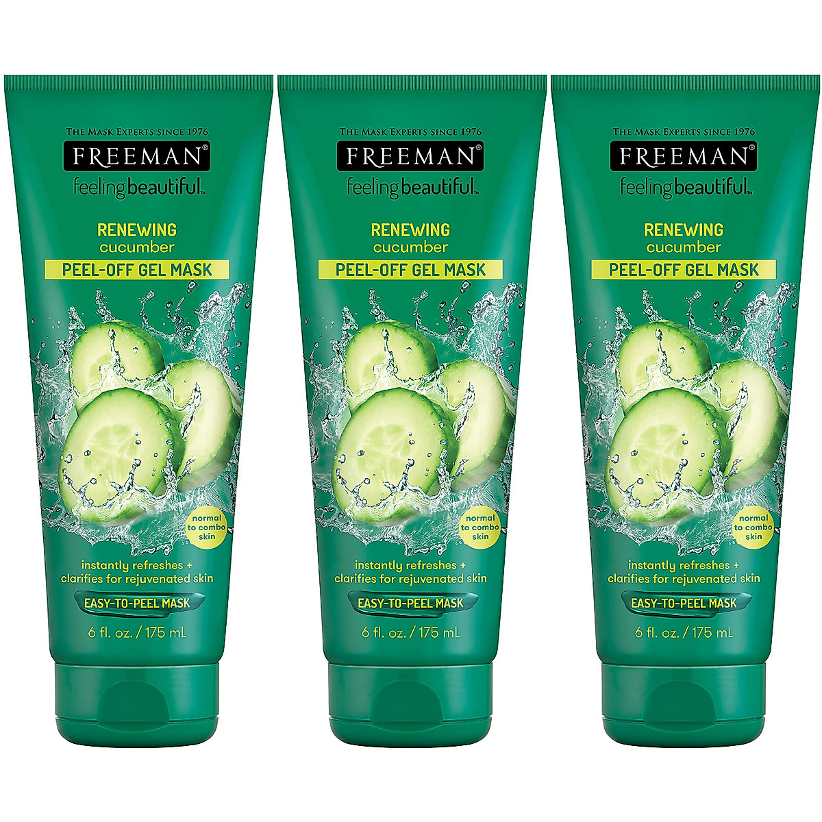 Freeman Cucumber Facial Peel-Off Mask - 6 oz (Pack of 3)