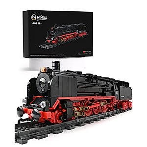 Nifeliz BR01 Steam Train Building Kit and Engineering Toy, Collectible Steam Locomotive Display Set, Train Set with Train Tracks, Top Present for Train Lovers (1173 PCS)