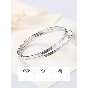 Mozzafi 925 Sterling Silver 2.5mm Width 6 Sizes Big Hoop Earrings Women (Dia 60mm)