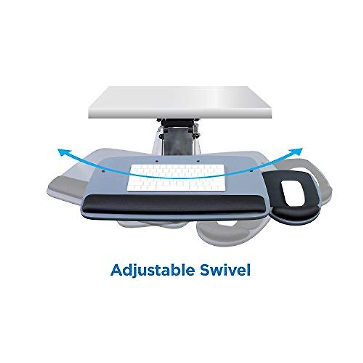 Mount-It! Under Desk Keyboard Tray, Adjustable Keyboard and Mouse Drawer Platform with Ergonomic Wrist Rest Pad, 17.25" Track (MI-7137)