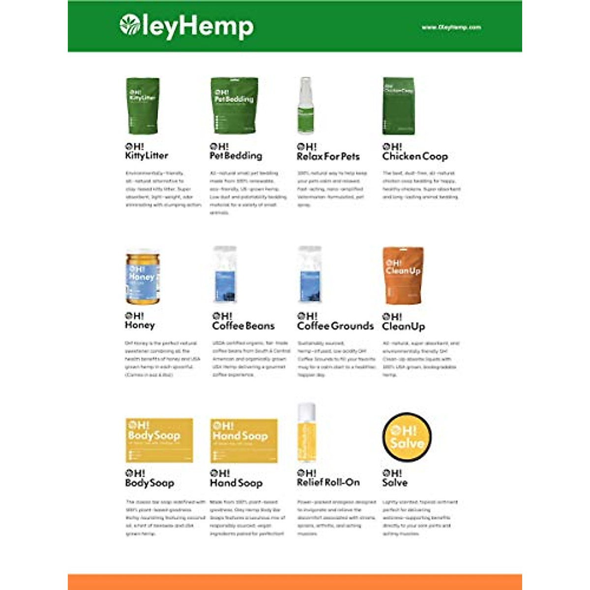 Oley Hemp Small Pet Hemp Bedding - Hamsters, Rabbits, Chickens, Birds, Rats, Reptiles - 100% Natural, Biodegradable & USA Grown - Super Absorbency Compared to Clay