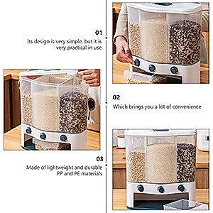 Veemoon 1pc Rice Bucket Plastic to Go Containers Plastic Containers for Food Spaghetti Container Grain Sealing Can Rice Cereal Multifunctional Sealing Can Whole Grains Storage Tank Pp