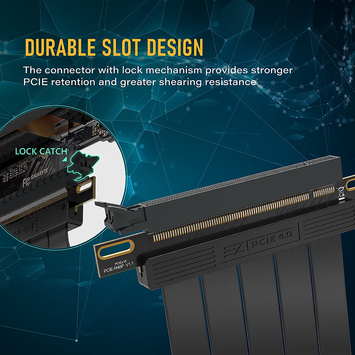 EZDIY-FAB PCIE Gen 4 16x Extreme Flexible, High Speed Riser Cable PCI Express 4.0 Port GPU Extension Card-Straight Connector [7.87in/20cm]