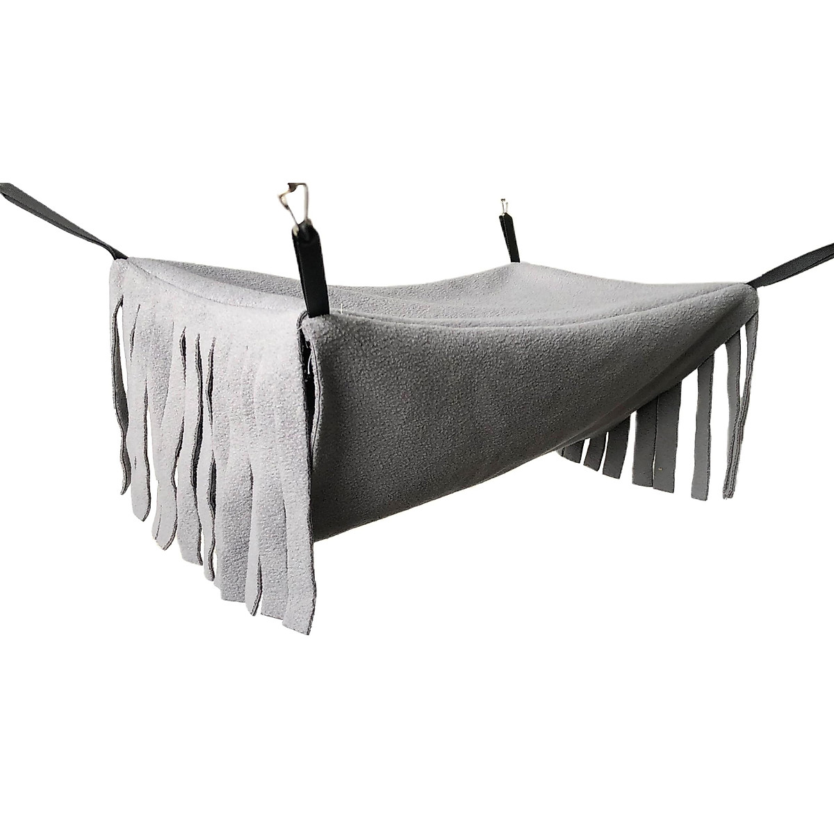 Vedem Guinea Pig Ferret Fleece Bunkbed Hammock Small Animals Cage Hanging Tunnel Hideout for Rat, Chinchilla, Squirrel (Grey)