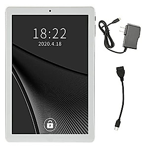 Tablet PC 3GB RAM 64GB ROM Silver 10 Inch Tablet for 11 Dual Card Dual Standby for Men School Casual (US Plug)
