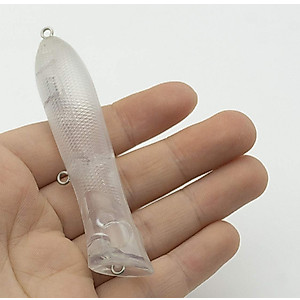 10 pcs ABS Unpainted Popper Bait Fishing Hard Lure Body crankbait 82mm 9.26g Blank Lures 8183# Free Eye