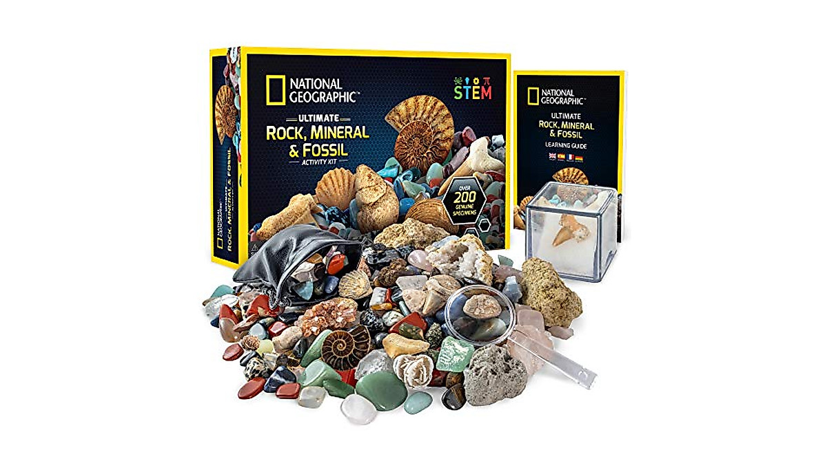 NATIONAL GEOGRAPHIC Rock Collection Box – 200+ Gems & Crystals