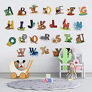 DEKOSH Alphabet Wall Decals - Colorful ABC Wall Stickers for Kindergarten, Playroom & Baby Nursery