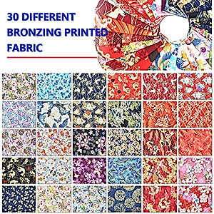 30 Pcs 8" x 10" Cotton Quarters Fabric Bundle Craft Fabric Patchwork Japanese Style Wrapping Cloth Quilting Fabric for DIY Patchwork Sewing Craft with Different Patterns